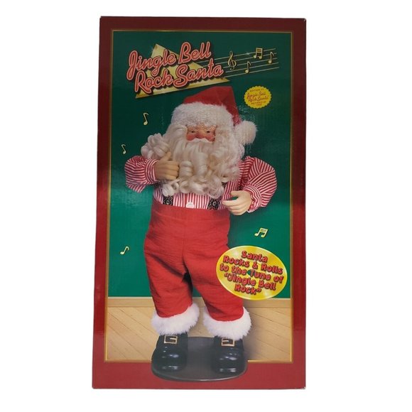 Christmas Fantasy | Holiday | Jingle Bell Rock Santa Animated Christmas Dancing Figure 6 In Vtg ...